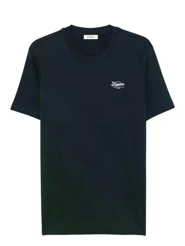 Sandro Logo-print Crew-neck T-shirt - Blue