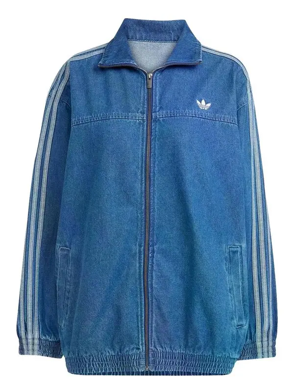 Adidas Adilenium Stripe-detail Denim Jacket - Blue