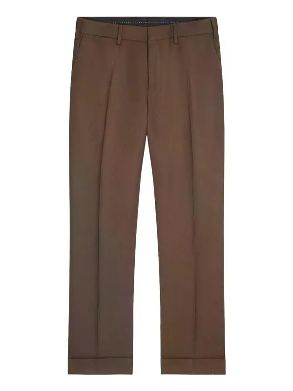 Dries Van Noten Wool Straight-leg Trousers - Brown