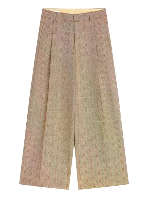 Dries Van Noten Wool Wide-leg Trousers - Brown