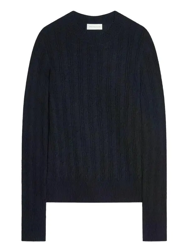 Dries Van Noten Cable-knit Wool Sweater - Black