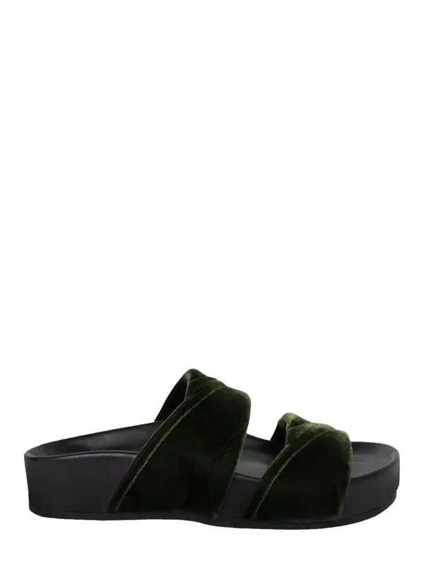 Dries Van Noten Velvet Twisted Sandals - Green