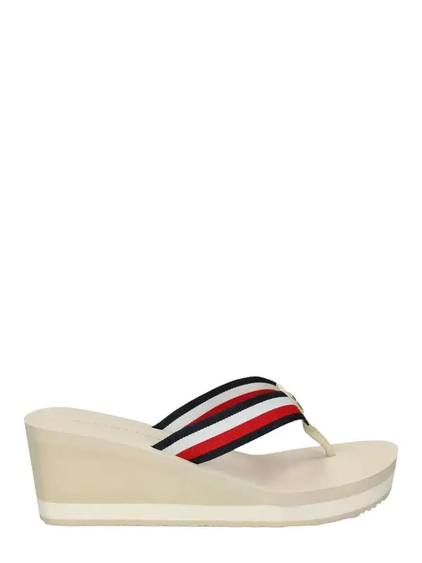 Tommy Hilfiger 68mm Corporate Wedge Platform Sandals - Neutrals