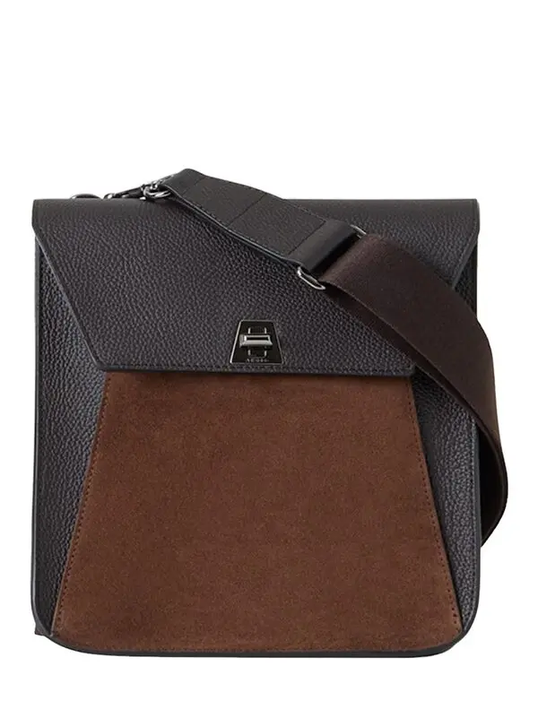 Akris Anouk Leather Messenger Crossbody Bag - Mocca