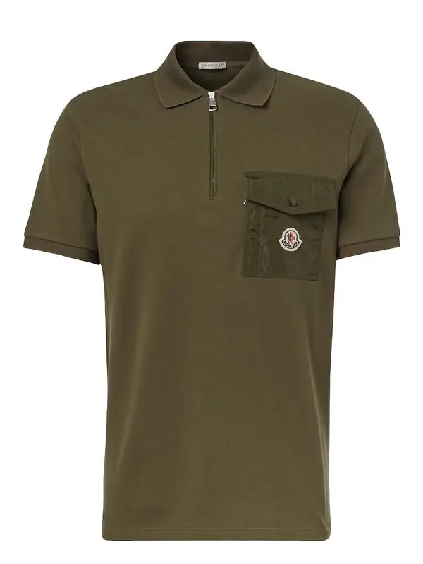 Moncler Cotton Piqué Polo Shirt - Green