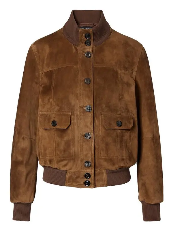 TOM FORD Suede Bomber Jacket - Brown
