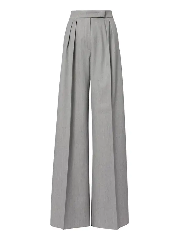 Max Mara Baden Wide-leg Virgin Wool Pants - Grey