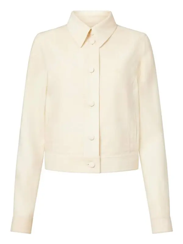 Gabriela Hearst Tereza Short Virgin Wool Jacket - White