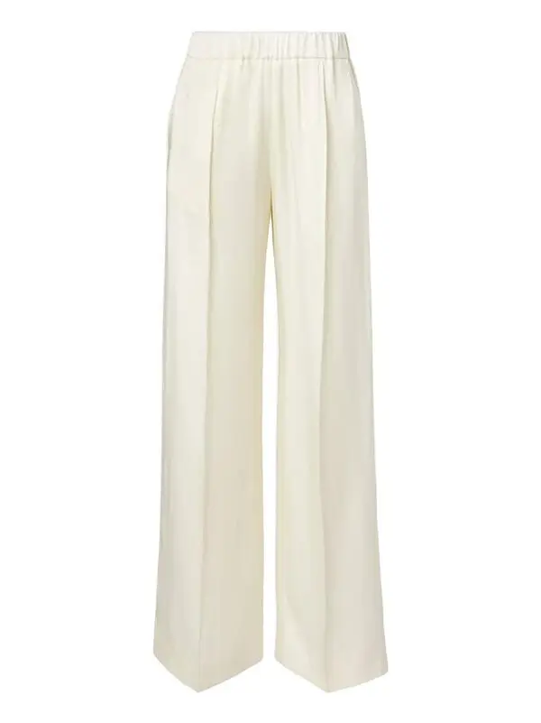 JIL SANDER Gathered Wide-leg Satin Pants - White