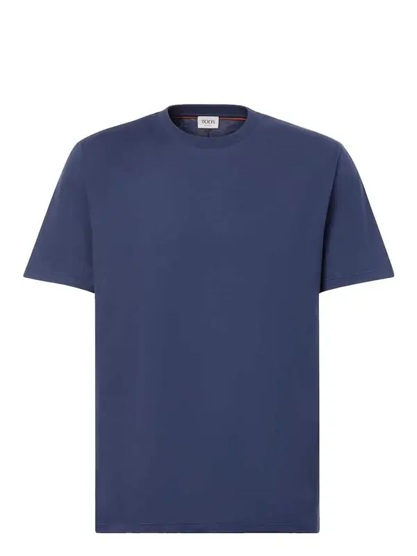 TOD'S Logo Cotton Jersey T-shirt - Blue