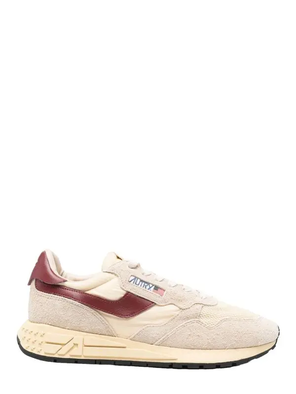 AUTRY Medalist Sneakers With Suede Inserts - Beige E Rosso
