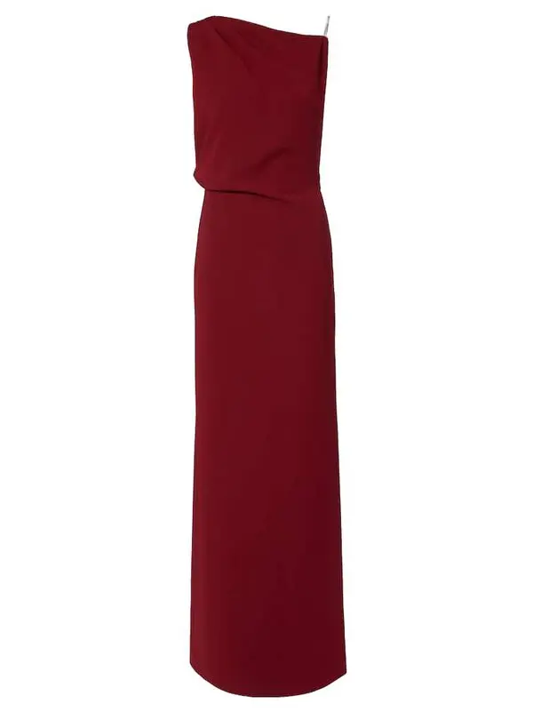 Max Mara Draped Maxi Dress - Red