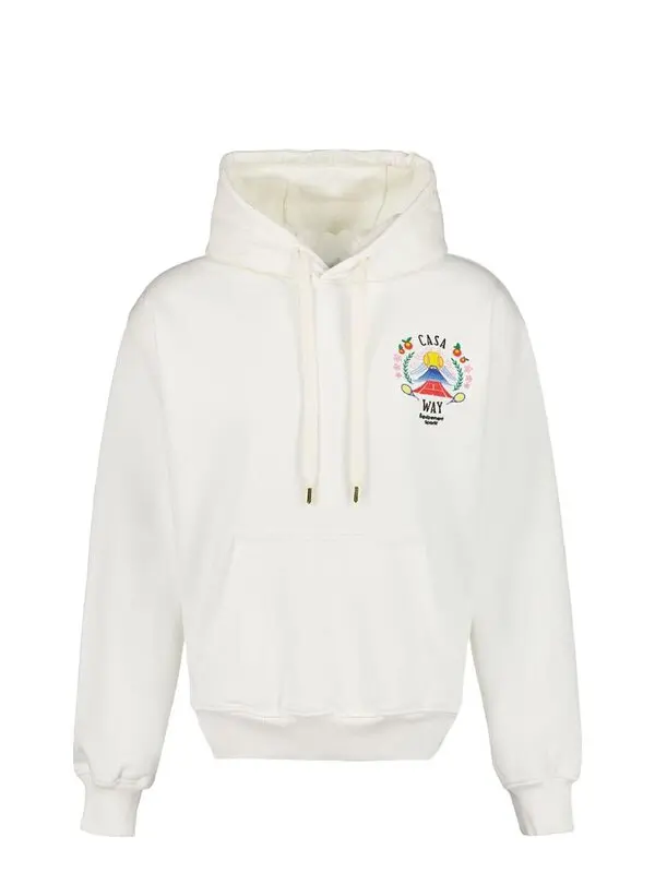 Casablanca Mountain' Cotton Hoodie - White