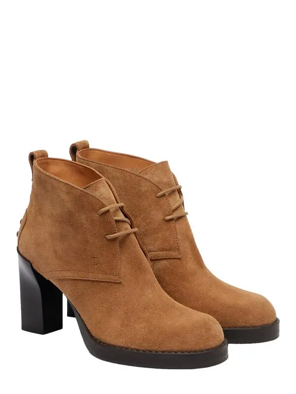TOD'S Suede Ankle Boots - Brown