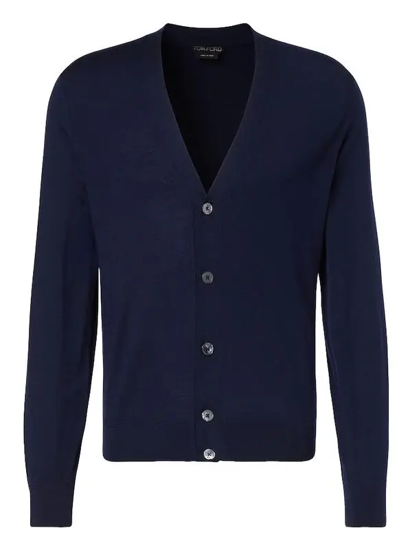 TOM FORD Wool Cardigan - Blue