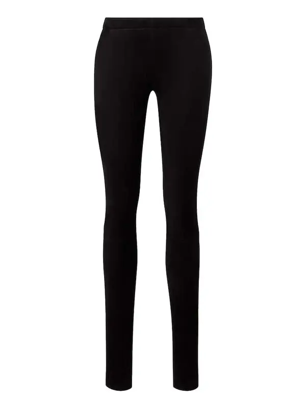 Stouls Carolyn Mid-rise Suede Leggings - Black