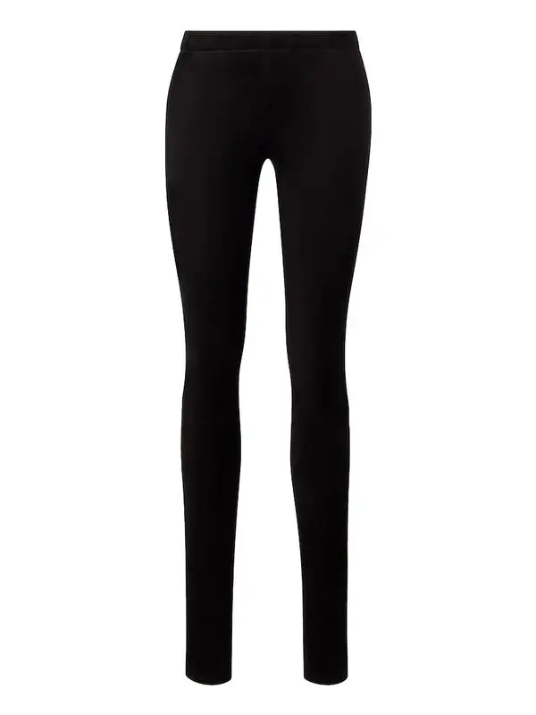 Stouls Carolyn Mid-rise Suede Leggings - Black