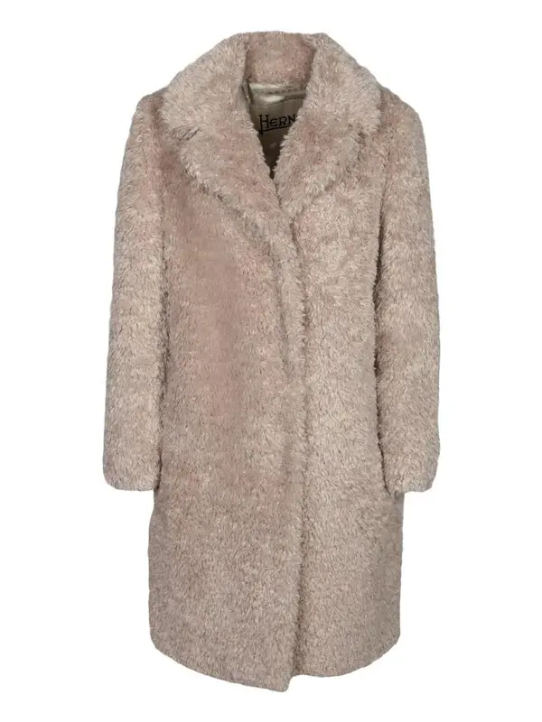 Herno Long Faux Fur Coat - White