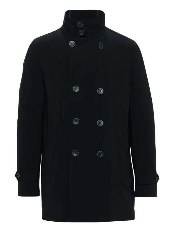 Herno Peacot Double-breasted Coat - Blue