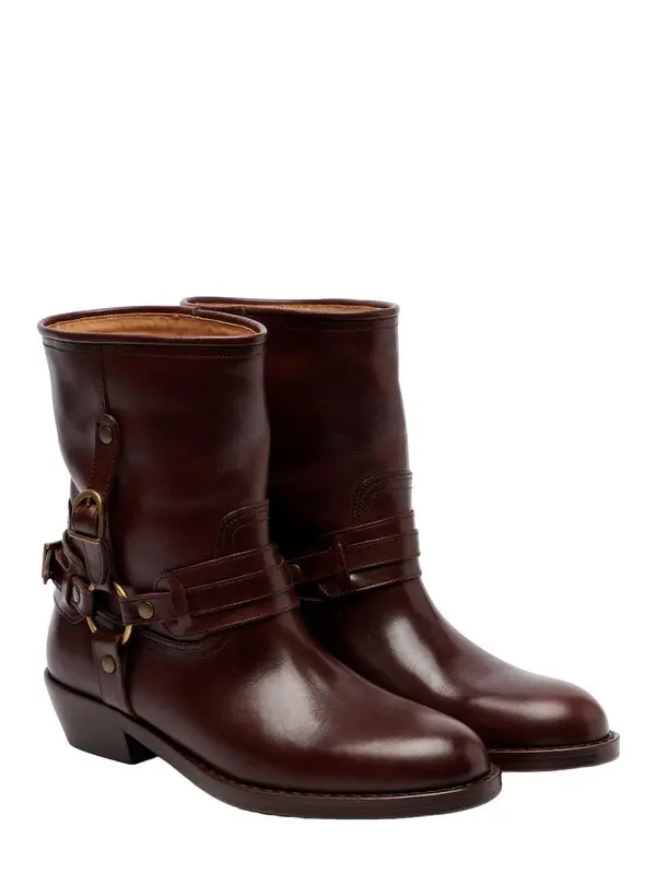 Isabel Marant Étoile Ildred 35 Buckled Leather Ankle Boots - Brown