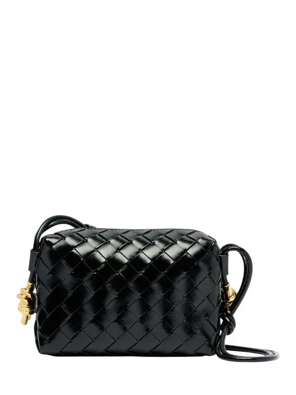 Bottega Veneta Loop Mini Leather Crossbody Bag - Black
