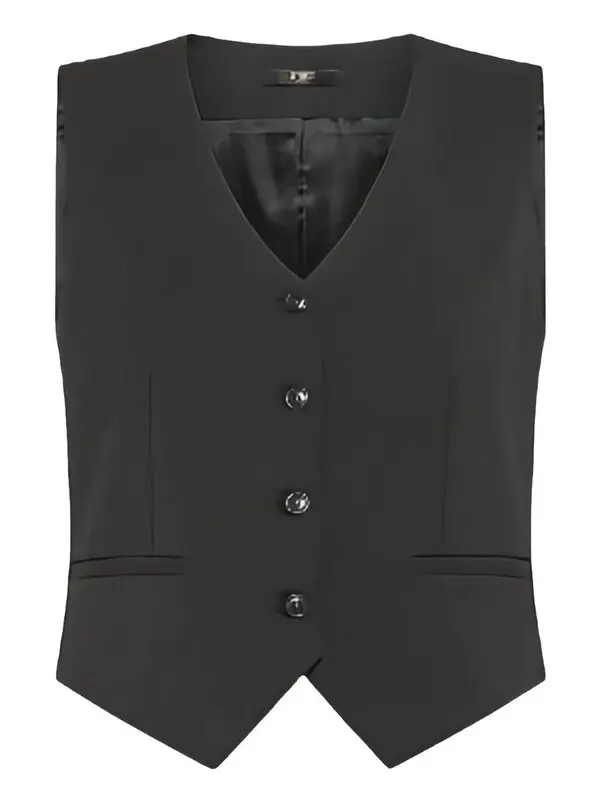 Seventy V-neck Buttoned Vest - Black