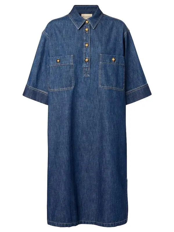 Valentino Garavani Denim Shirt Dress - Blue