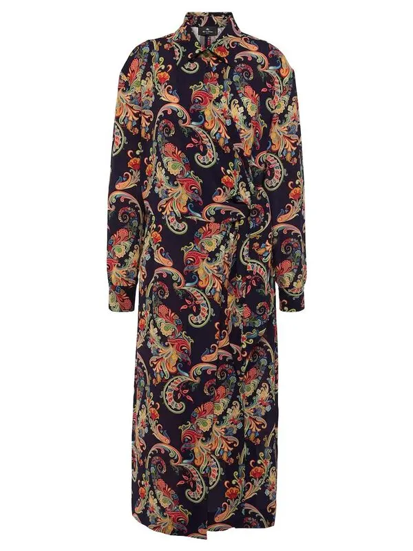 Etro Paisley Print Shirt Dress - Blue