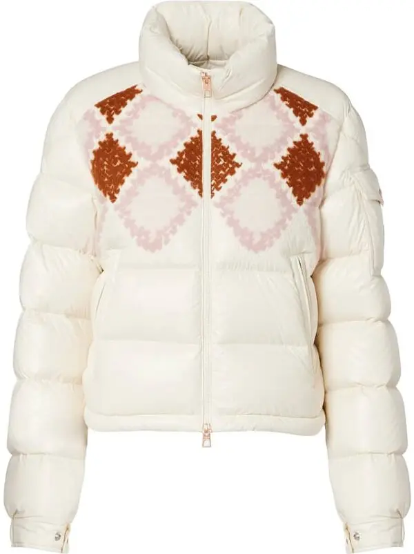 Moncler Megara Embroidered Down Jacket - White