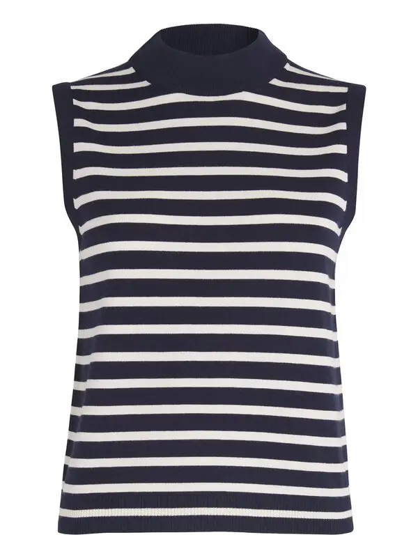 Max Mara Stretch-knit Striped Vest - Blue