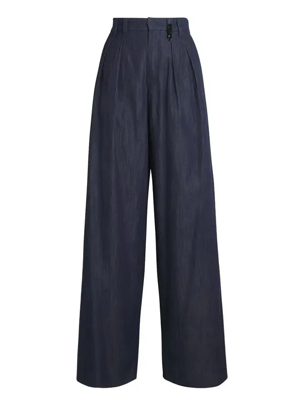 Max Mara Embellished Denim Trousers - Blue