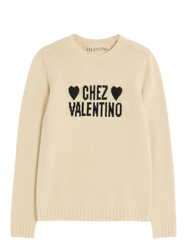 Valentino Garavani Virgin Wool Chez Sweater - Nude