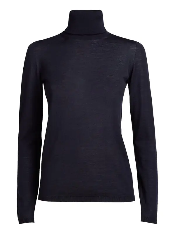 Max Mara Virgin Wool Roll-neck Sweater - Blue