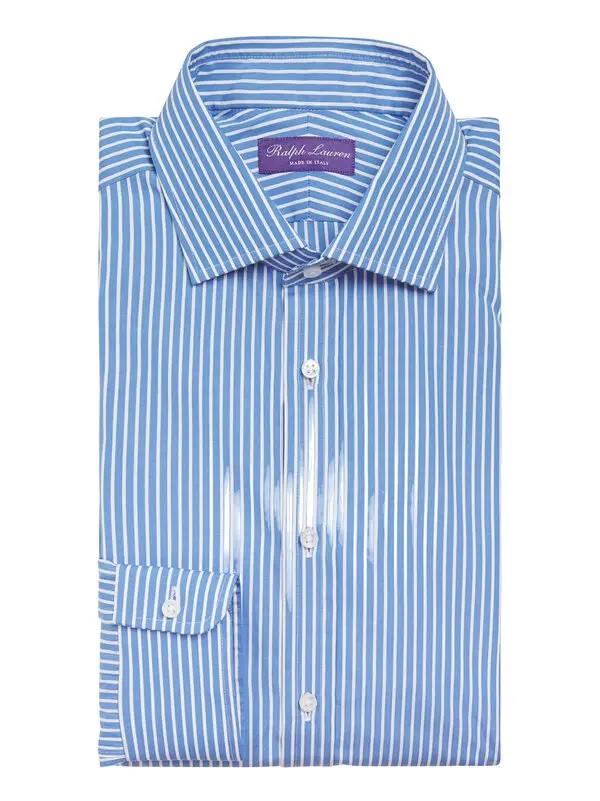 Ralph Lauren Purple Label Cotton Stripe Dress Shirt - Blue