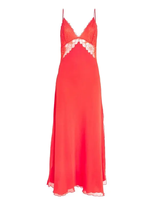 BOCAN Silk Chiffon Slip Nightdress - Orange