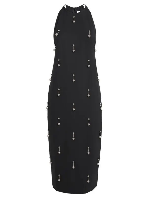 Stella McCartney Wool Embellished Midi Dress - Black