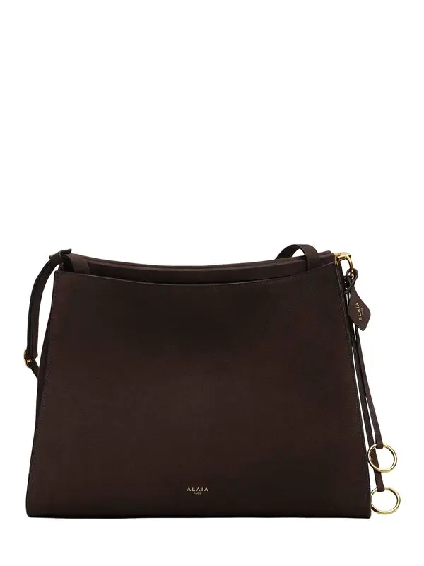 Alaïa Medium Le Click Square Nubuck Shoulder Bag - Brown