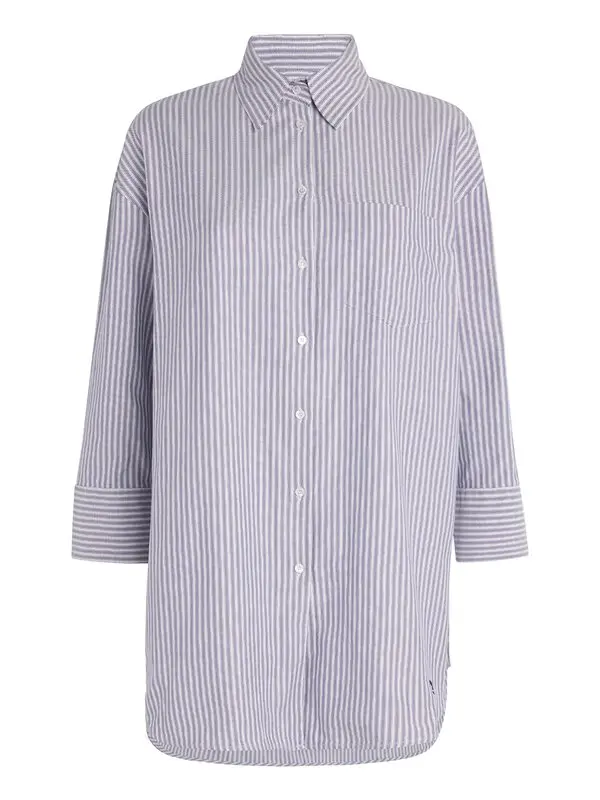 Max Mara Cotton Stripe Oxford Shirt - Blue