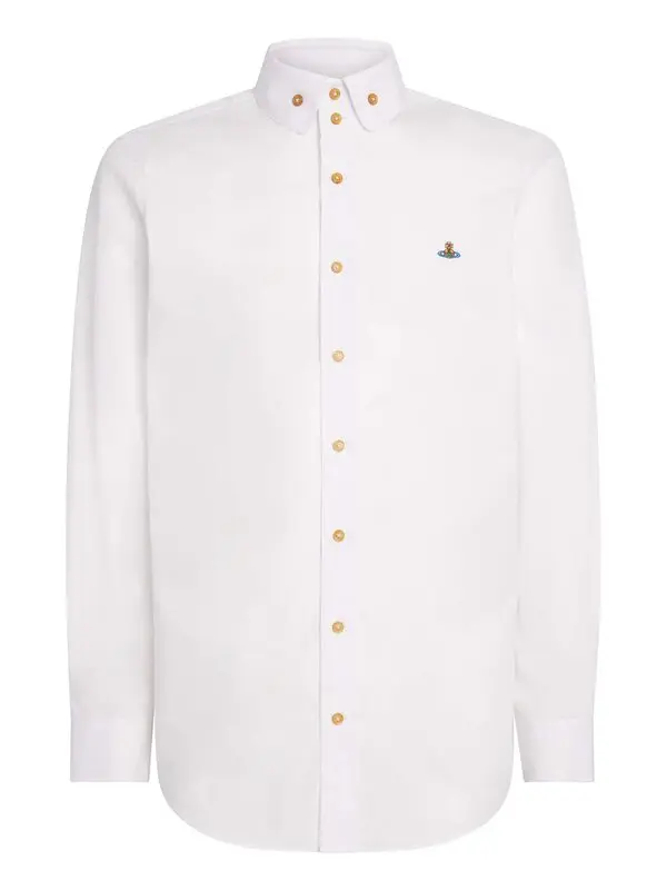 VIVIENNE WESTWOOD Organic Cotton Button-down Orb Shirt - White