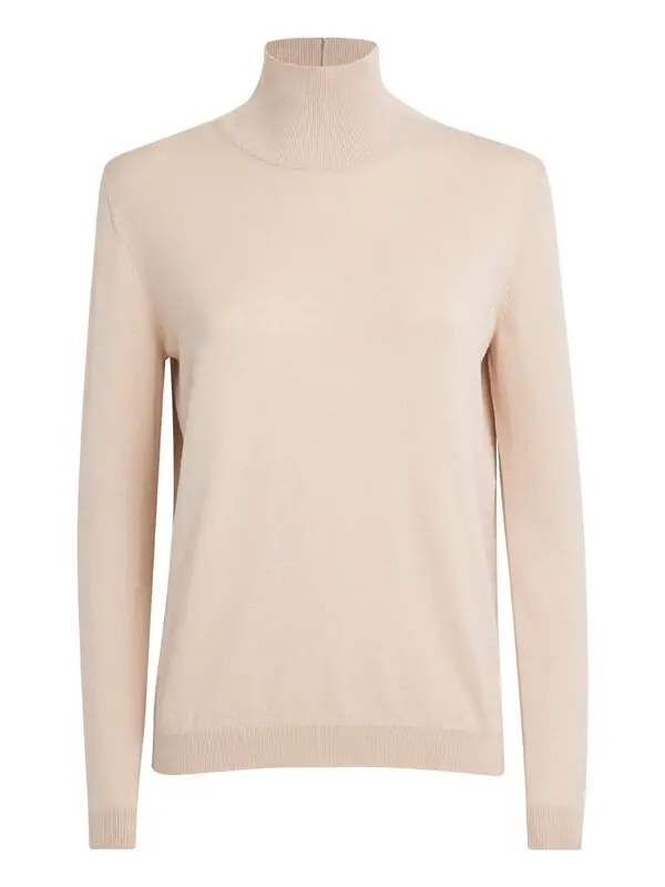 Max Mara Silk-wool-blend Rollneck Sweater - Beige