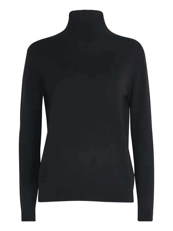 Max Mara Silk-wool-blend Rollneck Sweater - Black