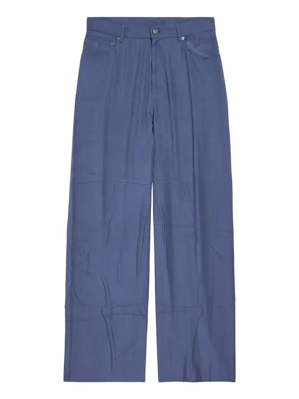 Balenciaga Poplin Wide-leg Trousers - Blue