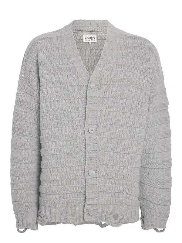 MAISON MARGIELA Wool-blend Distressed Cardigan - Grey