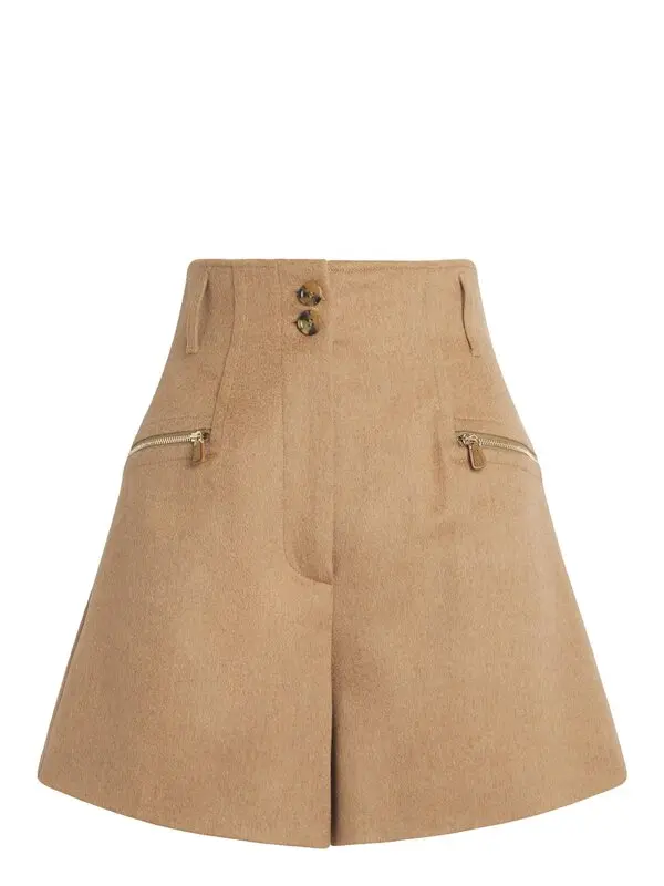 Max Mara Wool Tailored Shorts - Beige