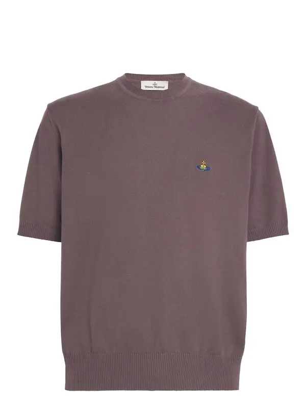 VIVIENNE WESTWOOD Cotton-cashmere Knitted Alex T-shirt - Brown