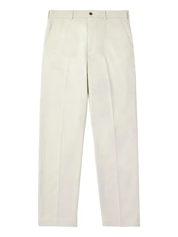 Dunhill Straight-leg Stretch-cotton Twill Chinos - Gray