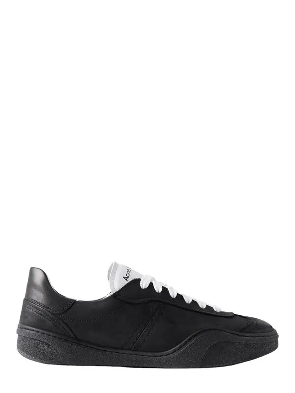Acne Studios Bars Leather-trimmed Nubuck Sneakers - Black