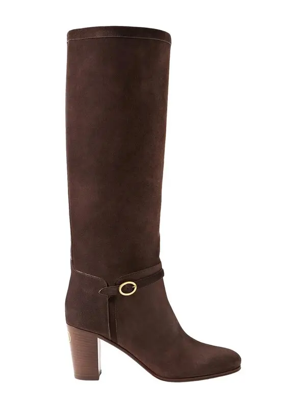 Valentino Garavani Pattie 75 Buckle-embellished Knee Boots - Brown