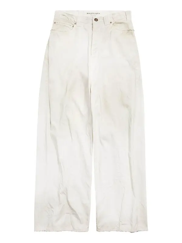 Balenciaga Distressed Wide-leg Jeans - White