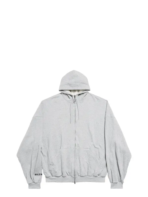 Balenciaga Oversized Alien Cotton Hoodie - Grey